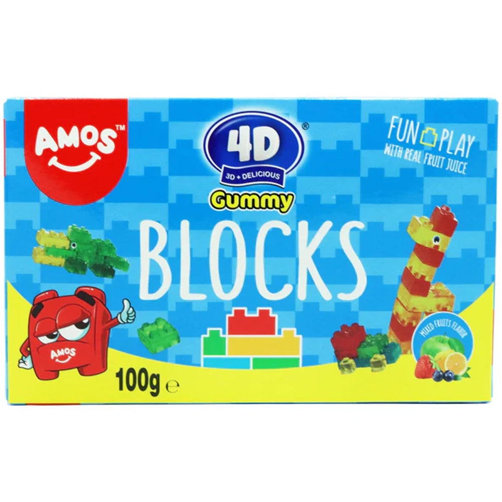 Amos 4D Gummy Blocks 100g – Snackje