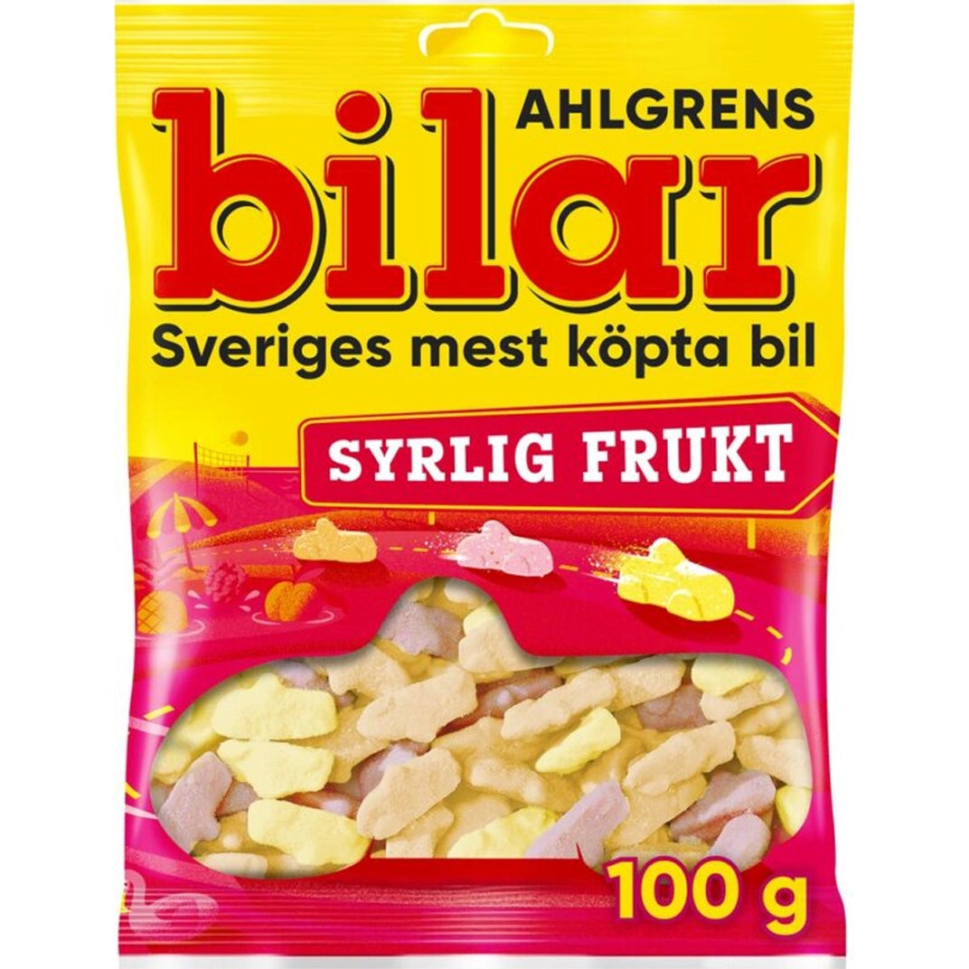 Ahlgrens Bilar Sour Fruit 100g – Snackje