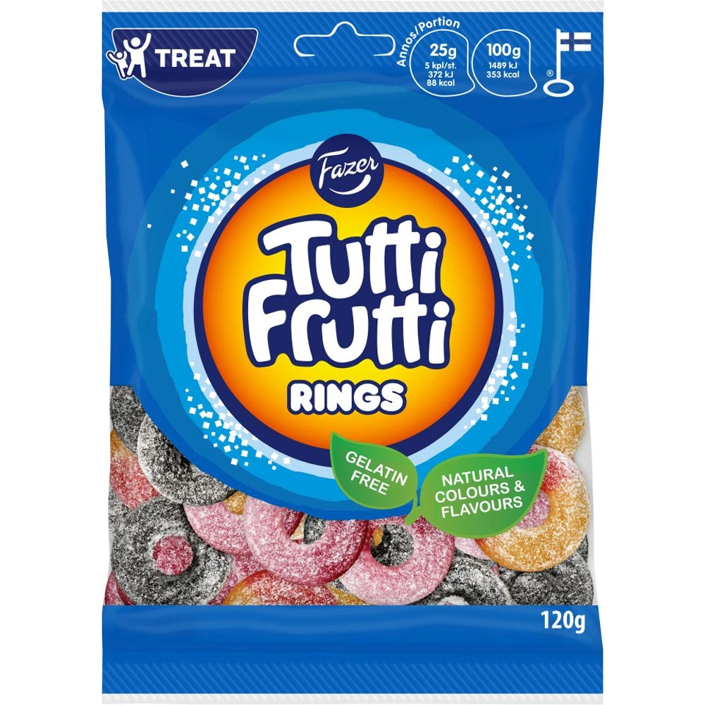 Fazer Tutti Frutti Rings 120g – Snackje