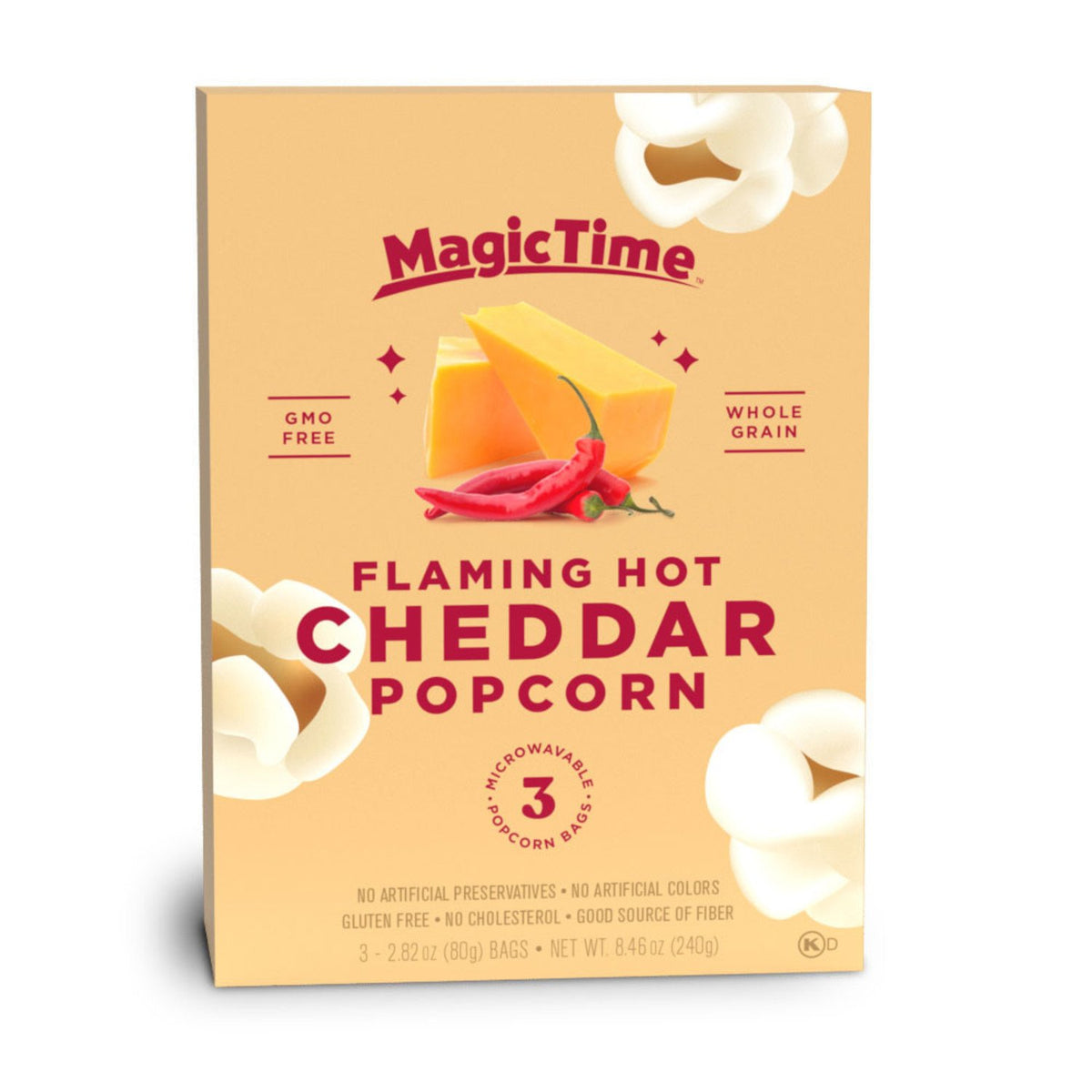 Magic Time Flaming Hot Cheddar Popcorn (3 x 80g) 240g – Snackje