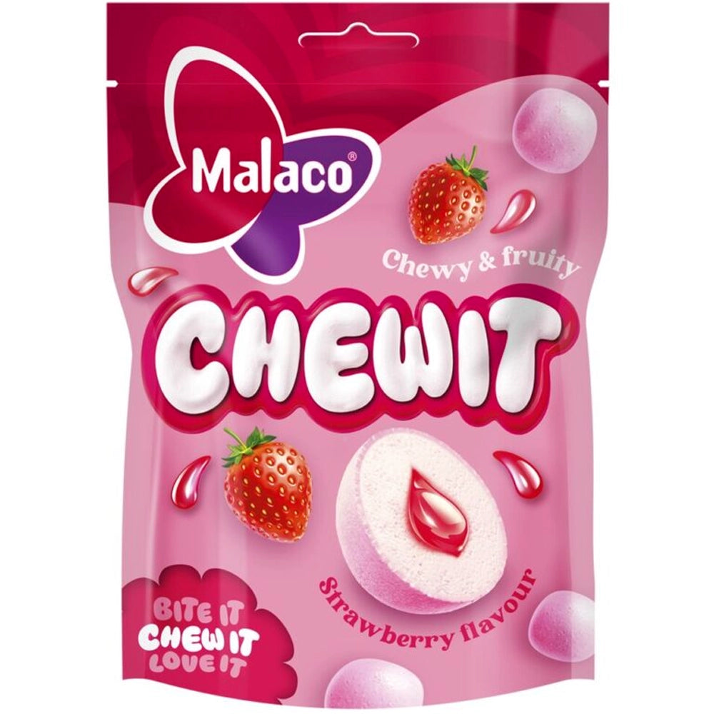 Malaco Chewit Strawberry 115g – Snackje