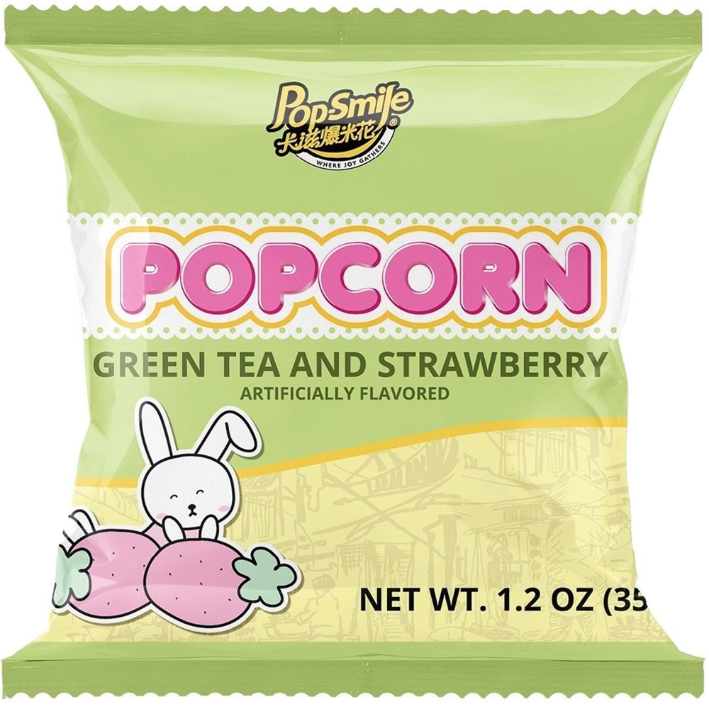 Pop-Smile Green Tea Strawberry Popcorn 35g – Snackje