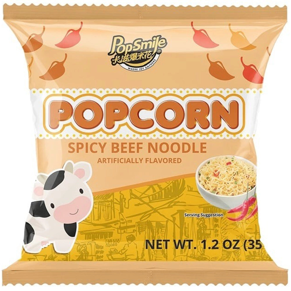 Pop-Smile Spicy Beef Noodles Popcorn 35g – Snackje