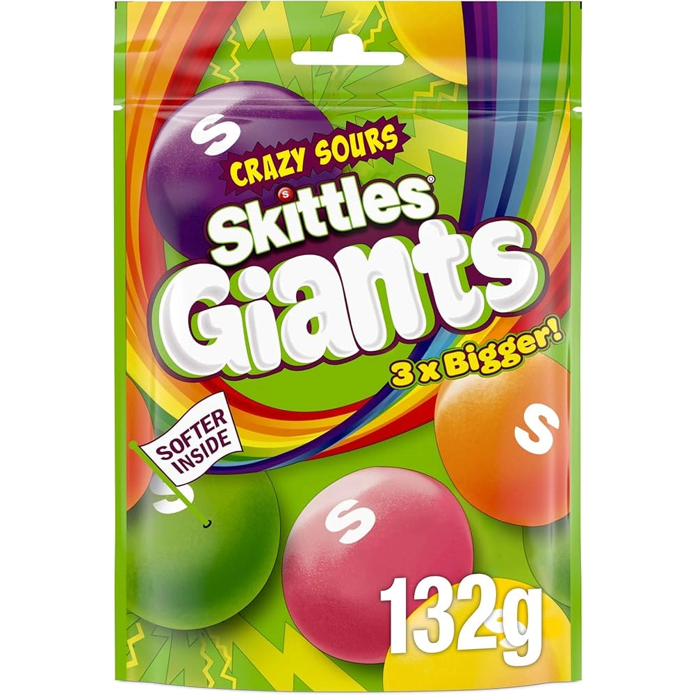 Skittles Giants Crazy Sours 132g – Snackje