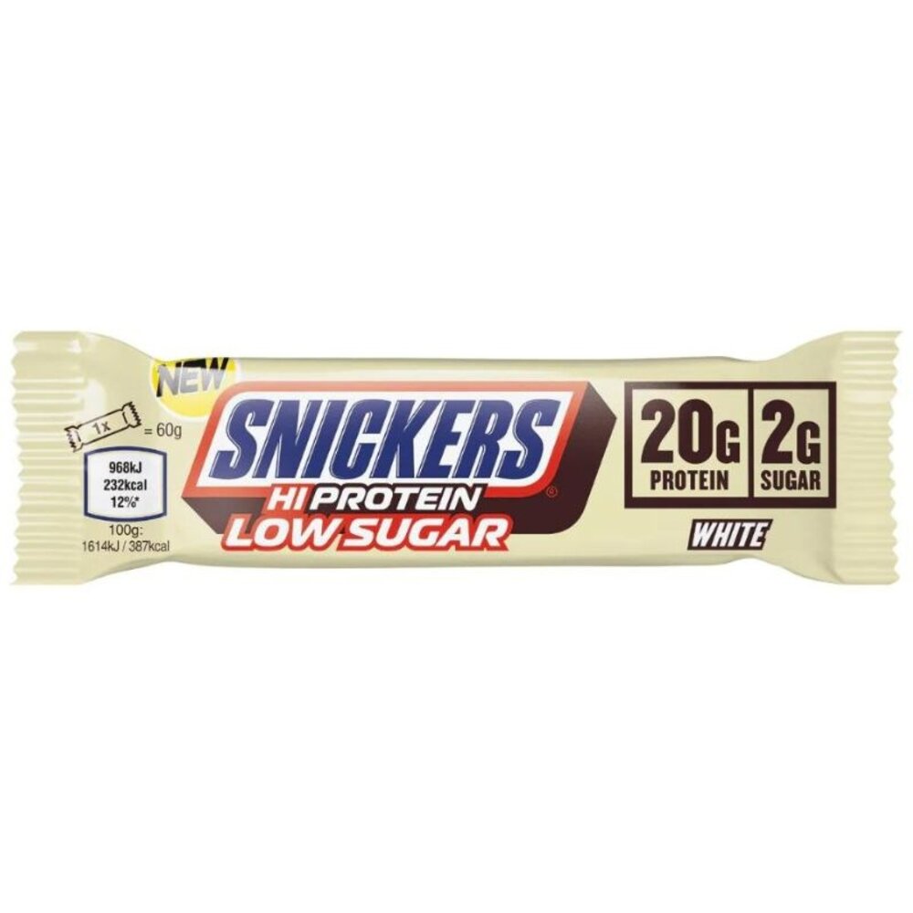 Snickers High Protein Low Sugar White Chocolate 57g – Snackje