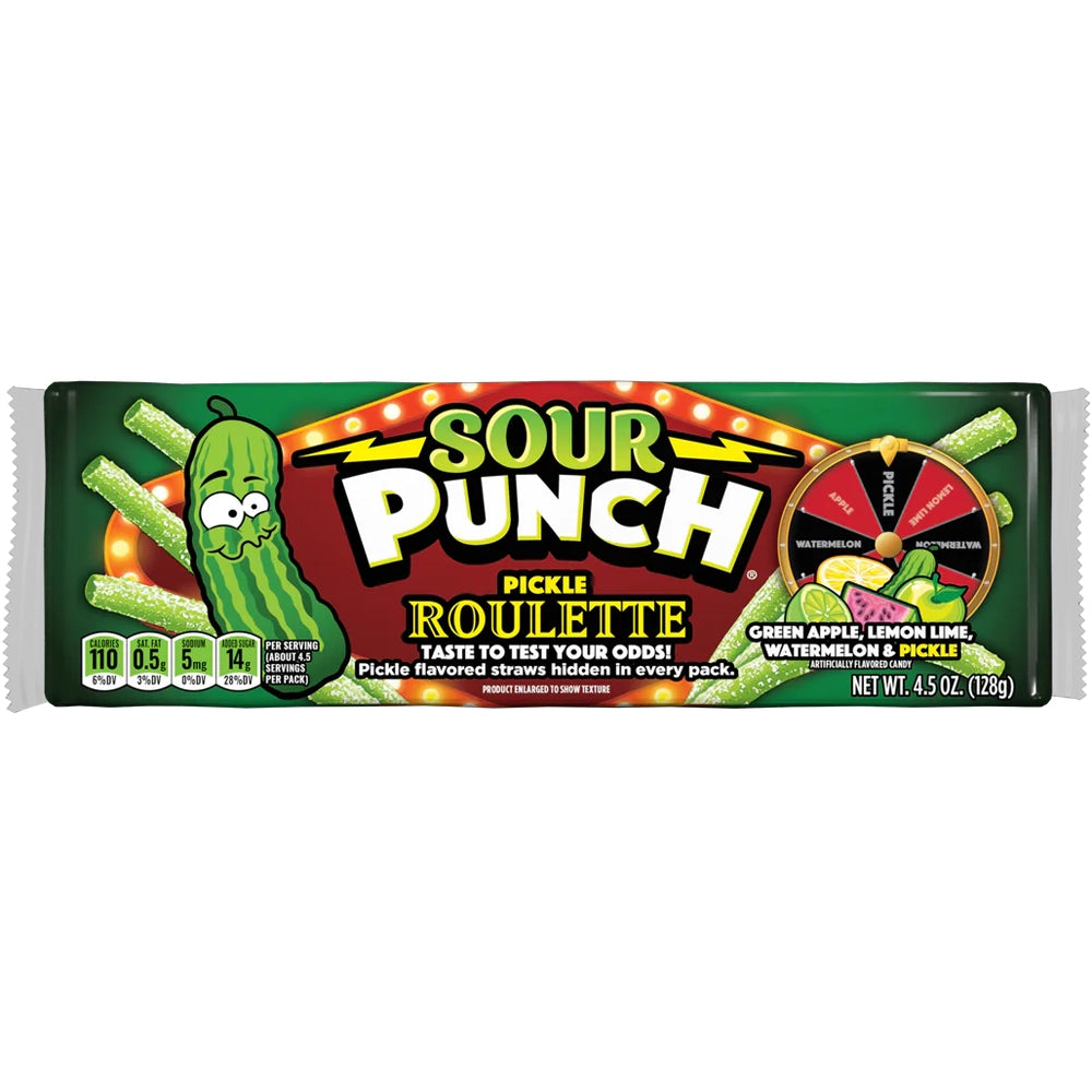 Sour Punch Straws Pickle Roulette 128g – Snackje