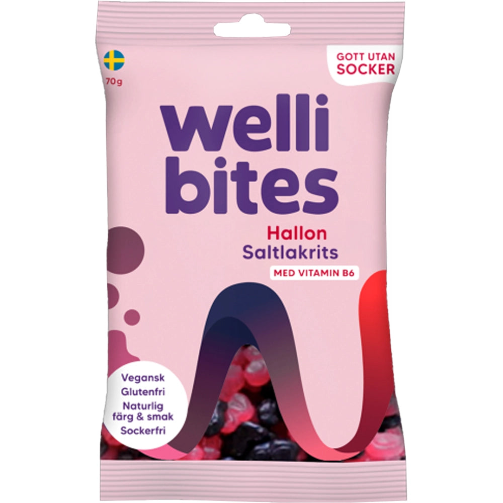 Wellibites Raspberry & Salty Liquorice 70g – Snackje